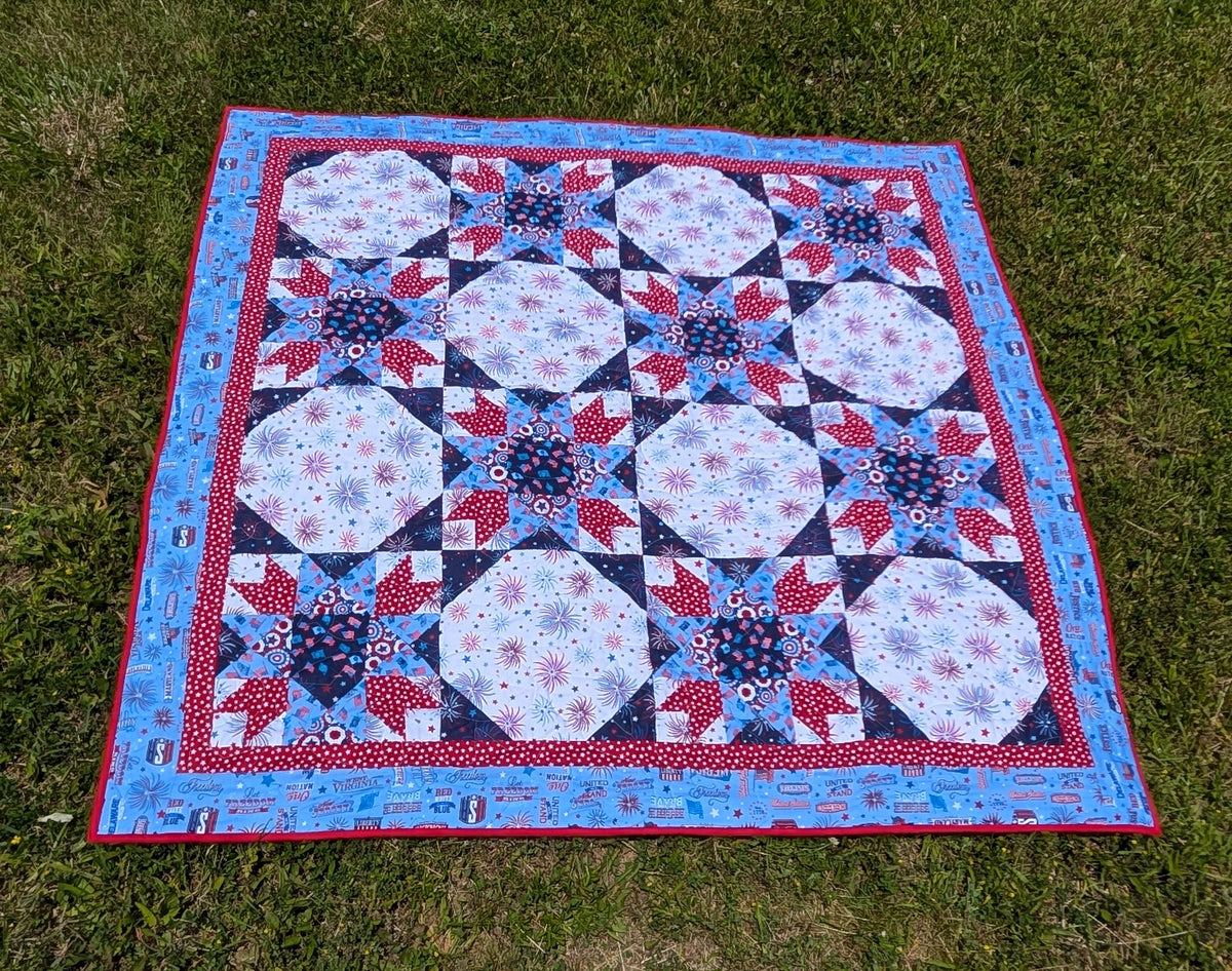 Firework Block Party Lap Quilt Pattern - All Mid Atlantic Shop Hop 202 ...