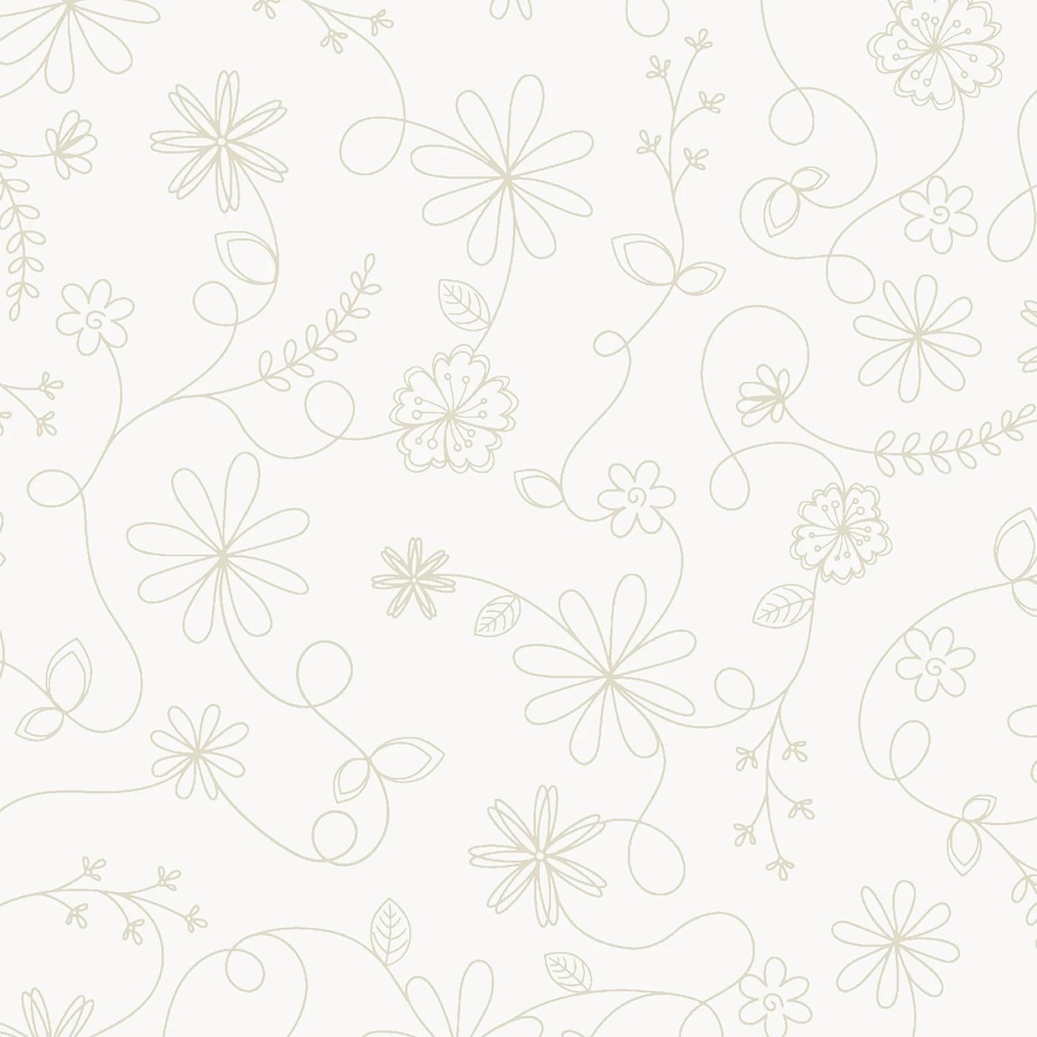 Kimberbell White/Light Cream Swirl Floral 108in Wide Back – The Sewing ...