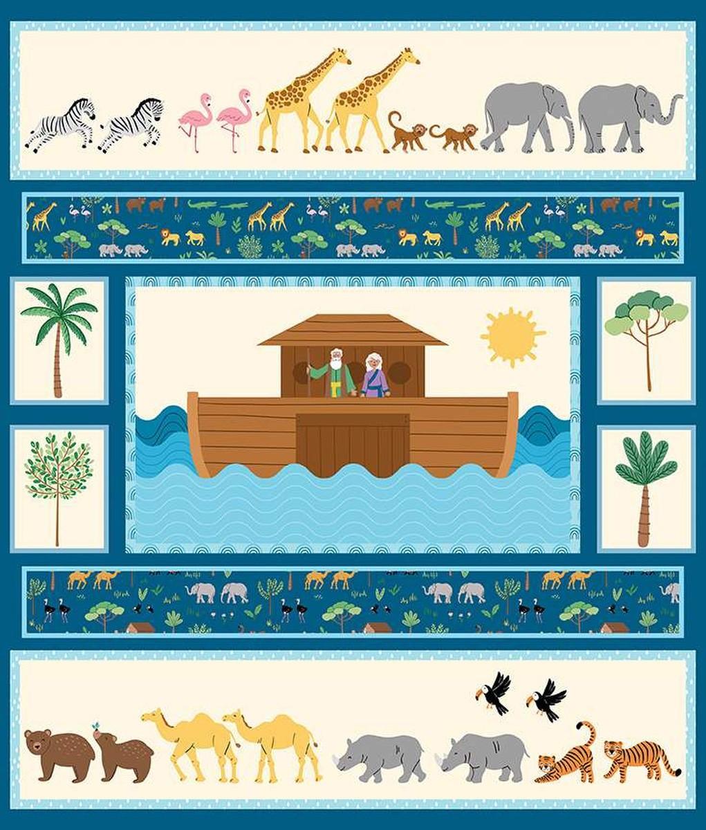 Two By Two - Noah's Ark Panel - 35.5 x 43 inches – The Sewing Gallery