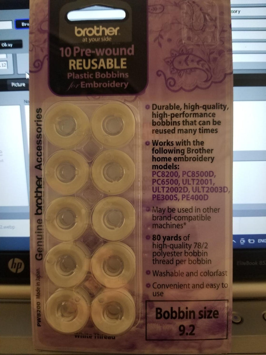 Brother PWB200 Pre-Wound Embroidery Bobbins (10 Pack) – The Sewing Gallery